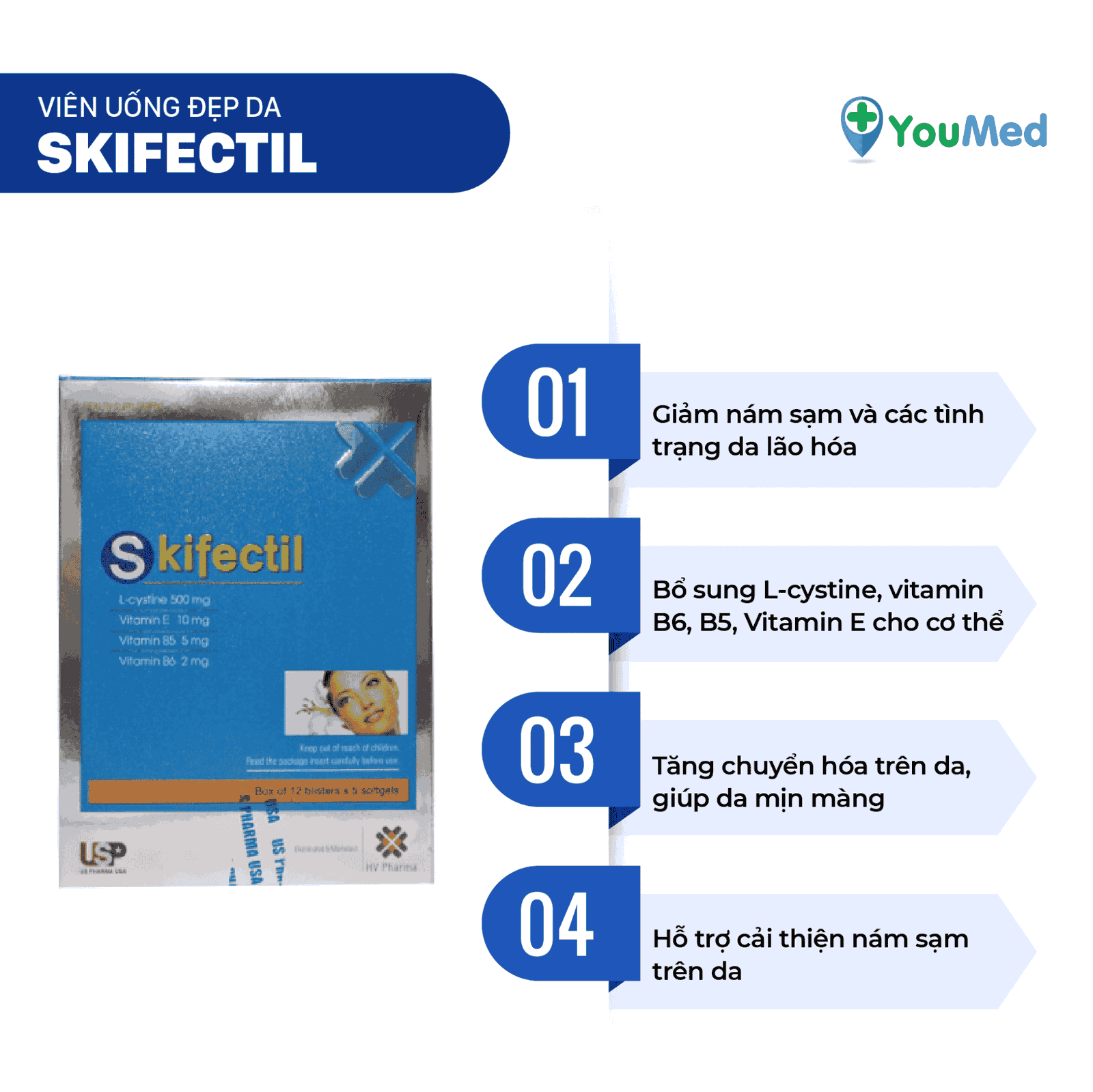 Viên uống đẹp da Skifectil có tốt không? Lưu ý khi dùng - YouMed